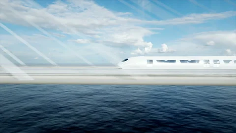 3d model of futuristic passenger train o... | Stock Video | Pond5