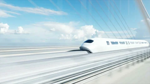 3d model of futuristic passenger train o... | Stock Video | Pond5