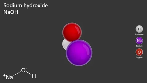3d model of molecule sodium hydroxide Na... | Stock Video | Pond5