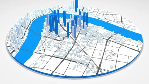 3d model Shanghai map background loop. S... | Stock Video | Pond5