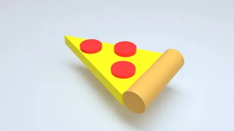 A 3D model of a slice of pizza rotating ... | Stock Video | Pond5