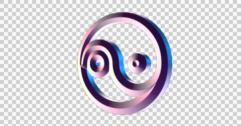 3d model spinning yin and yang alpha ch... | Stock Video | Pond5