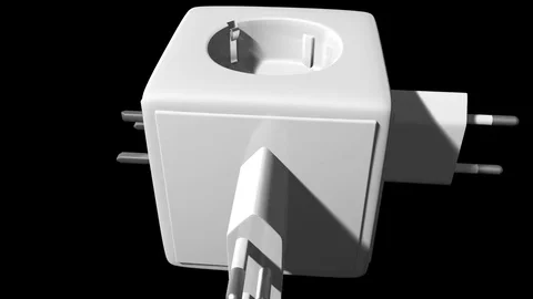 3D model of a universal plug adapter kit | Stock Video | Pond5