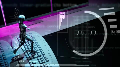 3d motion graphic animation of female ro... | Stock Video | Pond5