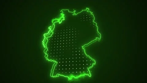 3D Moving Neon Green Germany Map Borders... | Stock Video | Pond5