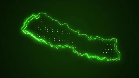 3D Moving Neon Green Nepal Map Borders O... | Stock Video | Pond5