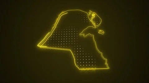 Kuwait Map Outline Stock Video Footage | Royalty Free Kuwait Map ...