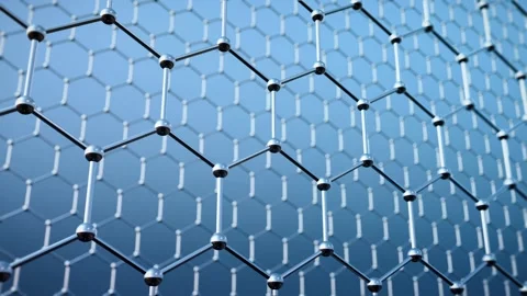 3D Nano Hexagonal Metal Grid with Side C... | Stock Video | Pond5