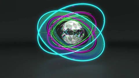 3d neon atom science Lens flare intro ab... | Stock Video | Pond5
