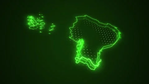 3D Neon Green Ecuador Map Borders Outlin... | Stock Video | Pond5