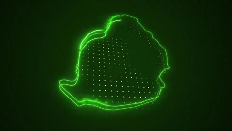 3D Neon Green Mauritius Map Borders Outl... | Stock Video | Pond5