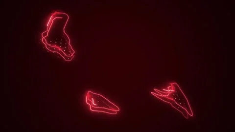 3D Neon Red Comoros Map Borders Outline ... | Stock Video | Pond5