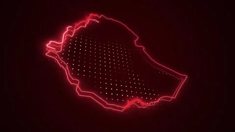 3D Neon Red Ethiopia Map Borders Outline... | Stock Video | Pond5