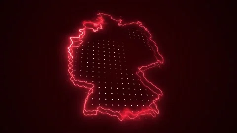 3D Neon Red Germany Map Borders Outline ... | Stock Video | Pond5
