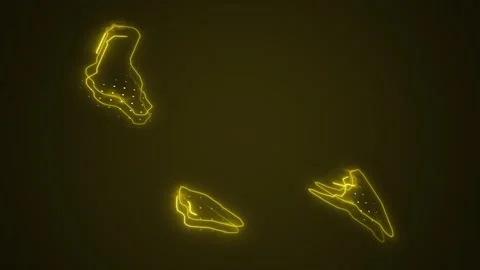 3D Neon Yellow Comoros Map Borders Outli... | Stock Video | Pond5