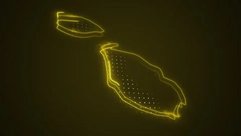 3D Neon Yellow Malta Map Borders Outline... | Stock Video | Pond5