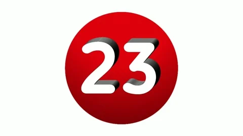 3D Number 23 twenty three sign symbol an... | Stock Video | Pond5