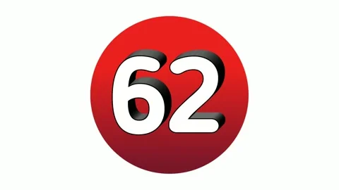 3D Number 62 sixty two sign symbol anima... | Stock Video | Pond5