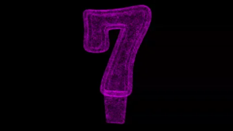3D number 7 digit rotates on black backg... | Stock Video | Pond5
