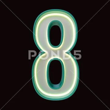 3d Number, Alphabet. Retro 3d number isolated on a black background ...