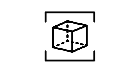 3d object animated outline icon | Stock Video | Pond5