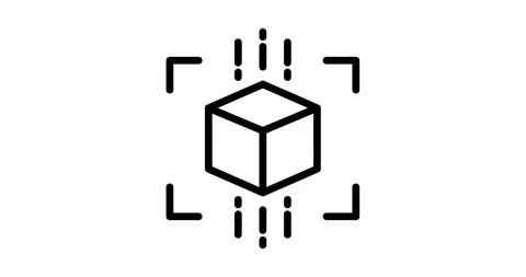 3d object animated outline icon | Stock Video | Pond5