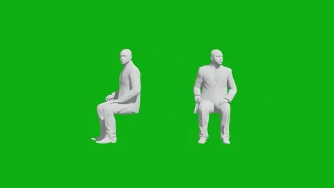 3d office man on green screen sitting in... | Stock Video | Pond5