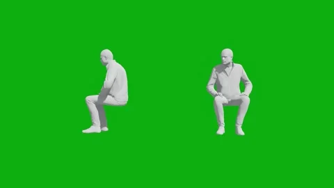 3d office man sitting on green screen th... | Stock Video | Pond5