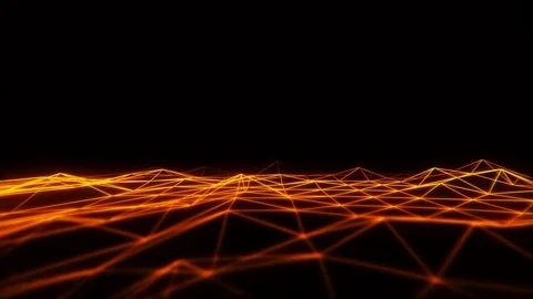 3D Orange Gold Wireframe Grid Landscape ... | Stock Video | Pond5