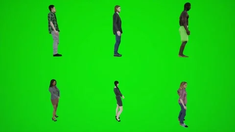 Green Screen People Standing Stock Video Footage | Royalty Free Green ...