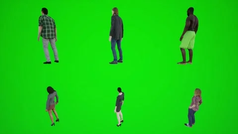 3d people green screen six men and woman... | Stock Video | Pond5