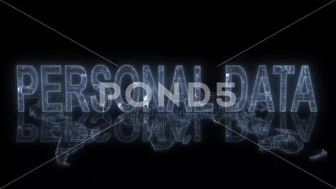 3d personal data text technology earth map: Royalty Free #296872510