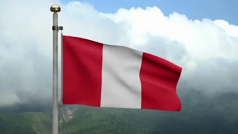 3D, Peruvian flag waving on wind. Close ... | Stock Video | Pond5