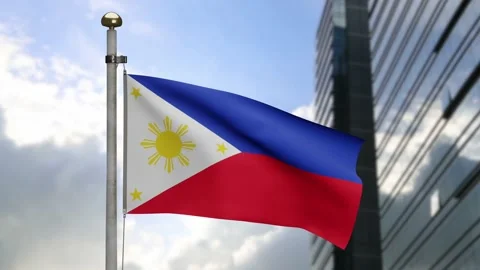 3D, Philippin flag waving on wind. Phili... | Stock Video | Pond5