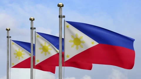 3D, Philippin flag waving on wind. Phili... | Stock Video | Pond5