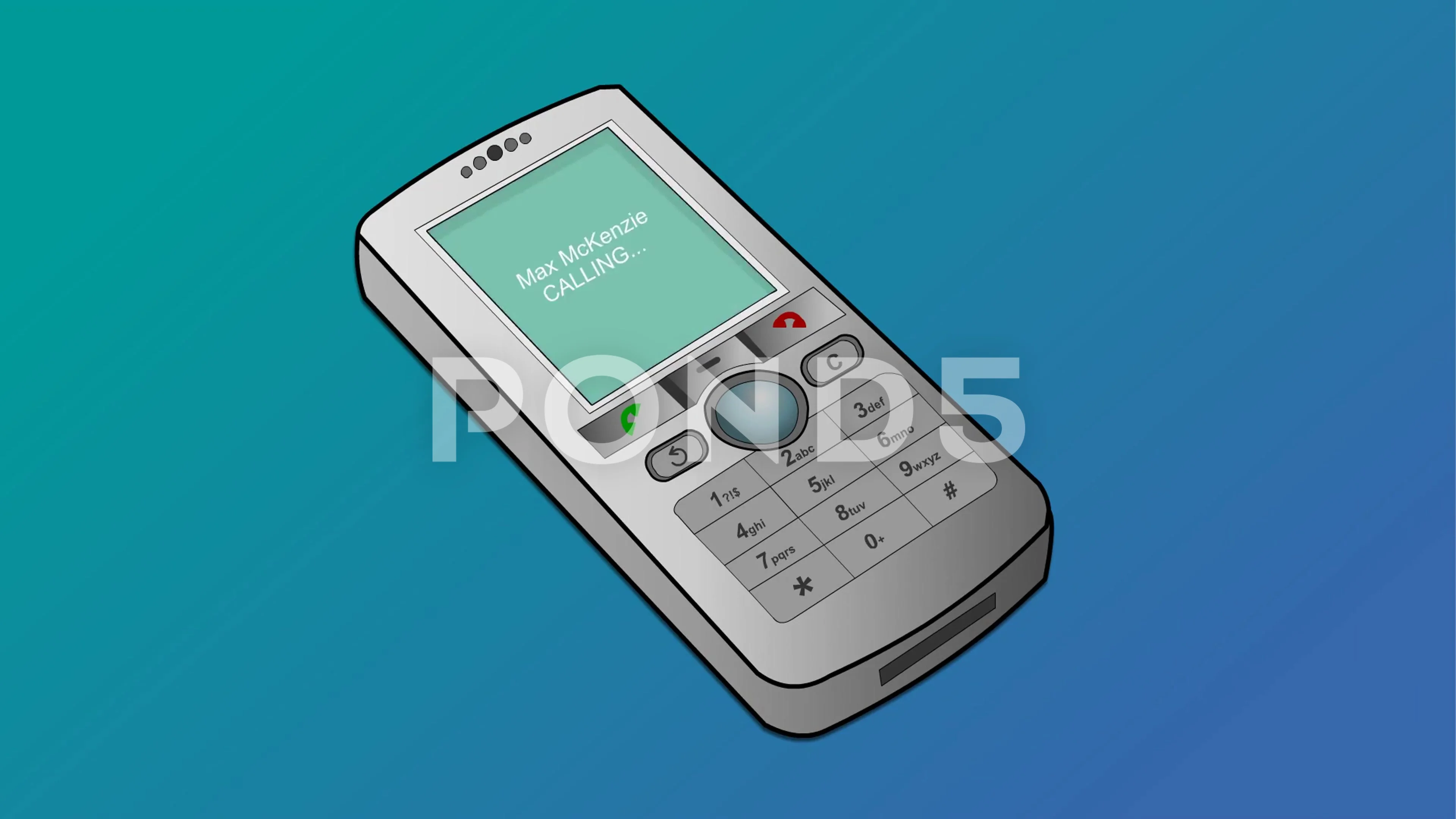 Cartoon Cell Phone Ringing