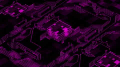 3d Pink color circuit background | Stock Video | Pond5