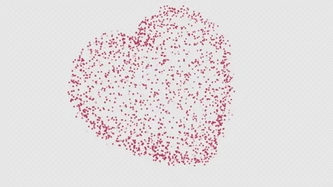 3D pink heart of particles rotates on wh... | Stock Video | Pond5