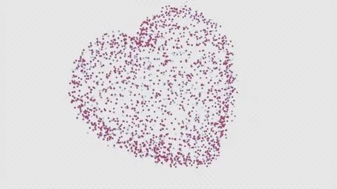 3D pink heart of particles rotates on bl... | Stock Video | Pond5