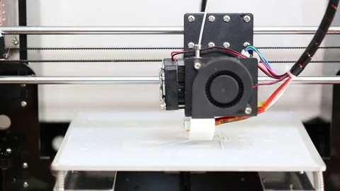 3d printer mechanism working yelement de... | Stock Video | Pond5