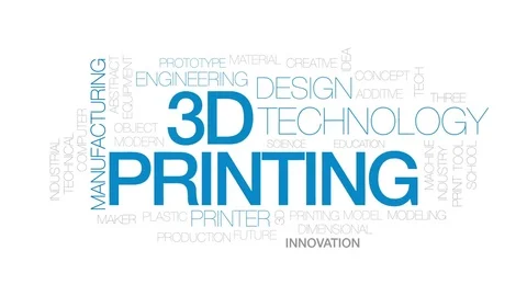 3D printing animated word cloud, text de... | Stock Video | Pond5