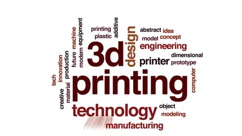3D printing animated word cloud, text de... | Stock Video | Pond5
