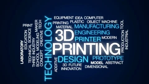 3D printing animated word cloud, text de... | Stock Video | Pond5
