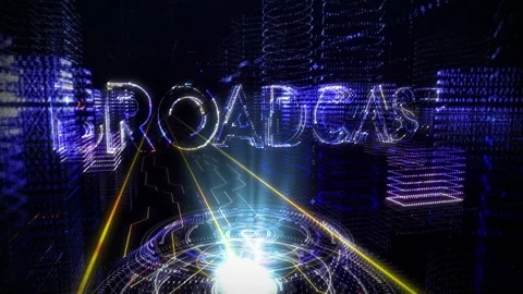 The 3D Projection of The Word Broadcast ... | Stock Video | Pond5