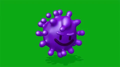 3D purple cartoon virus icon infinite lo... | Stock Video | Pond5