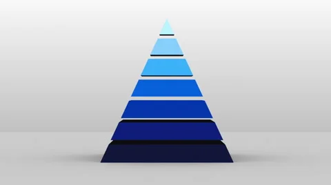 3D Pyramid shape with seven layers, vect... | Stock Video | Pond5