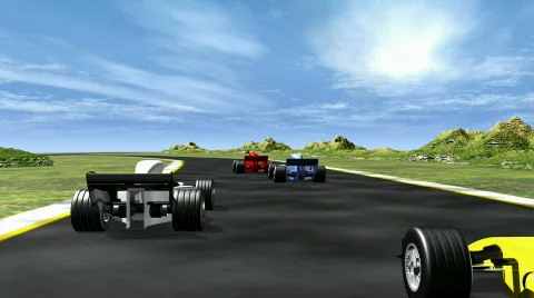 3D Race Cars - rear view HD | Stock Video | Pond5