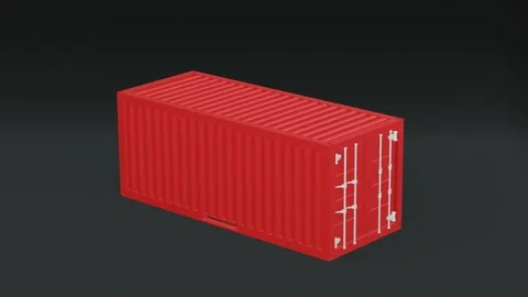 3D realistic container falling on black ... | Stock Video | Pond5