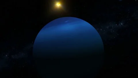 3d realistic Neptune planet with glowing... | Stock Video | Pond5