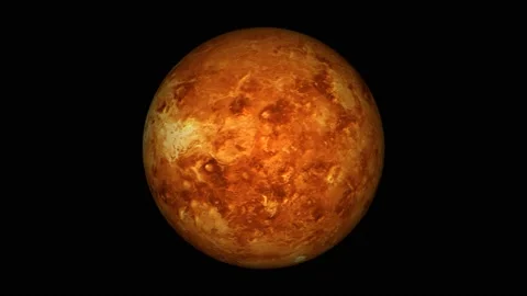3d realistic Spinning Venus planet In Bl... | Stock Video | Pond5